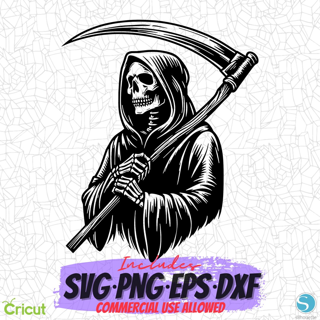 Grim Reaper Svg, Gothic Png Art, Digital Clipart, Eps File Design ...