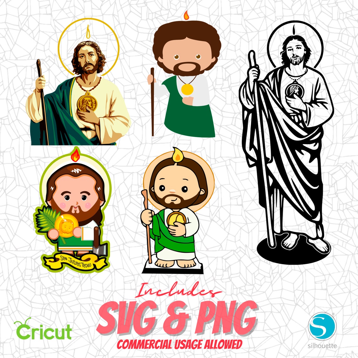San Juditas SVG Cutting File, Png Eps Dxf Digital Clipart, Great for ...