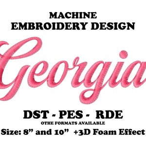 Georgia Cursive DST Embroidery Design, Digitized Machine File, Brother ...