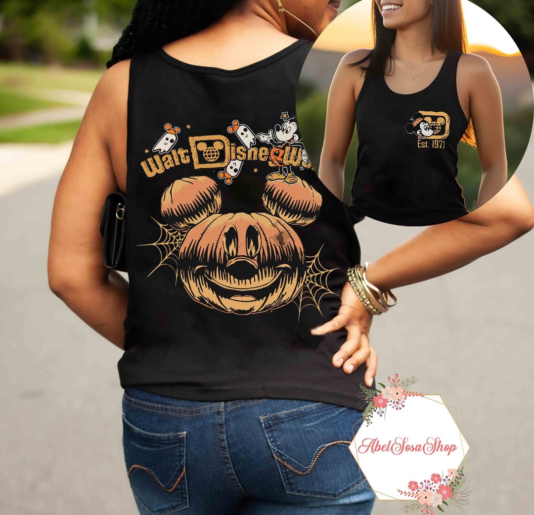 Mickey Halloween Two-sided Tank Pumpkin Mickey Tank Disney - Etsy