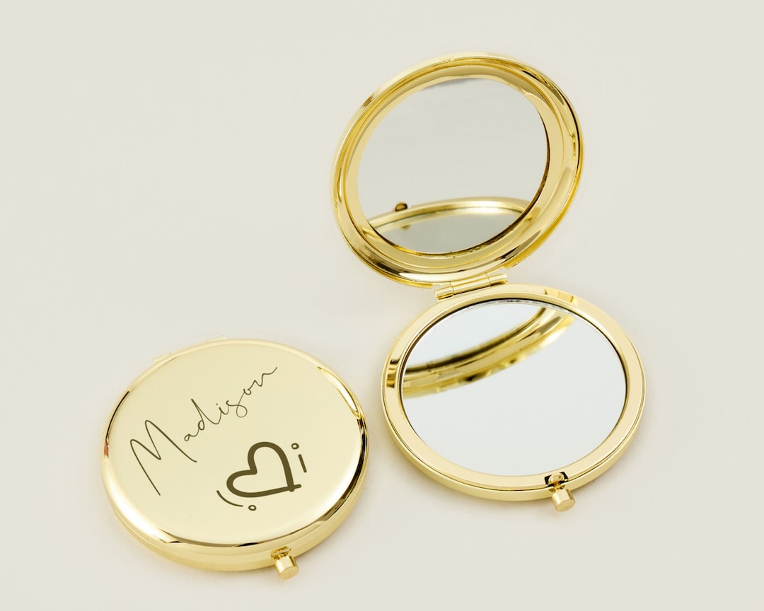 Personalized Silver Pocket Mirror Gift for Her,engraved Bridesmaid Name ...