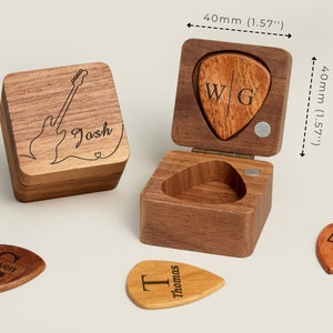 Personalized Guitar Picks, Custom Wooden Guitar Pick Case Box With ...