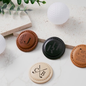 Engraved Leatherette Golf Ball Marker for the Father's Day Gift ...
