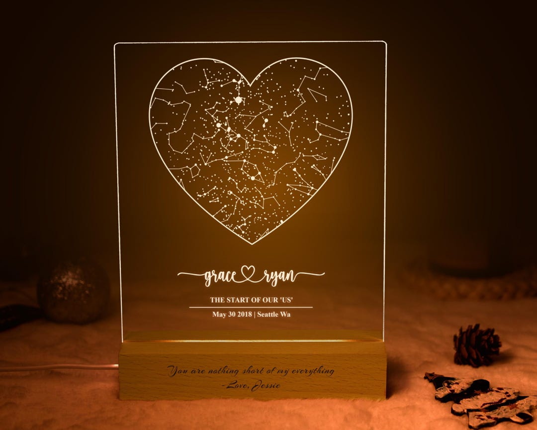 Personalized Constellation Map for Wedding Gift,star Map Night Light ...