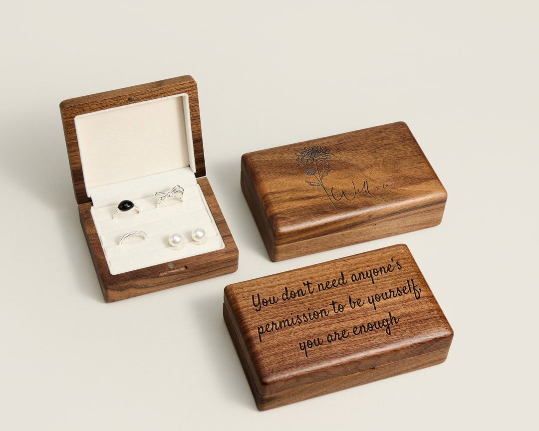 Luxury Personalized Engraving Wooden Jewel Box,ring Box With Name ...