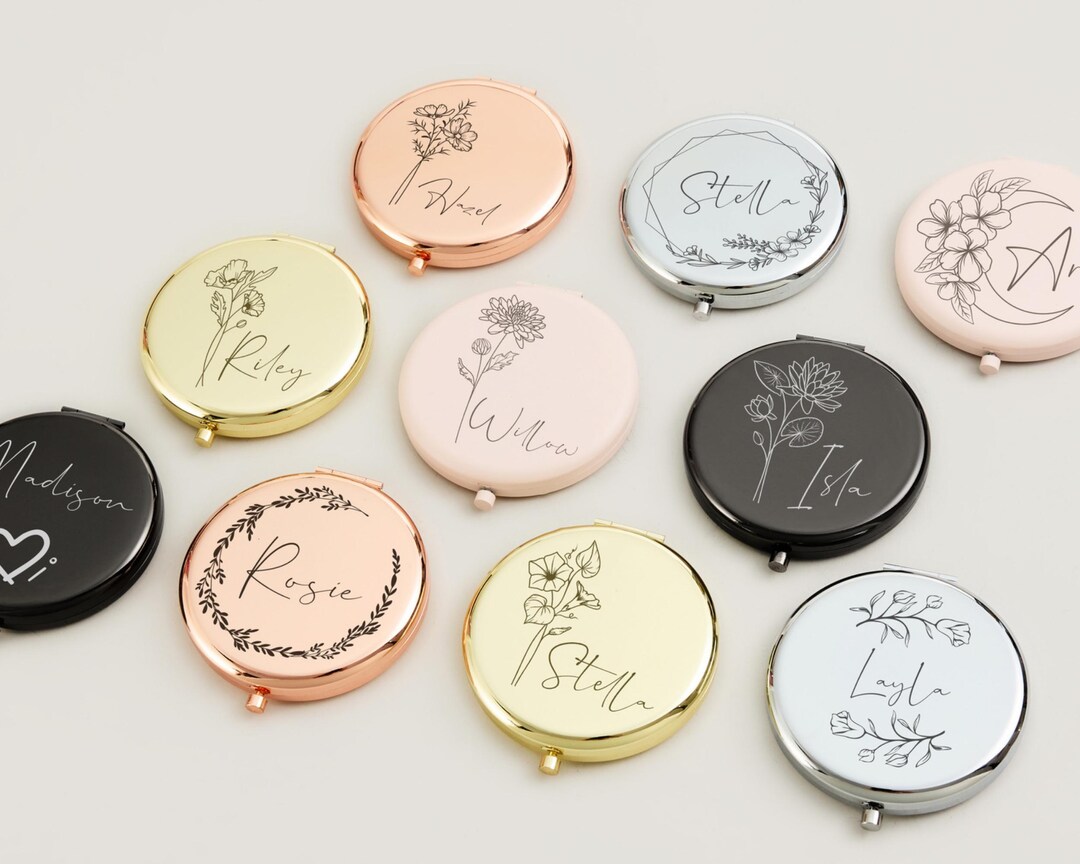 Personalized Compact Mirror for Wedding Gift,custom Pocket Mirror for ...