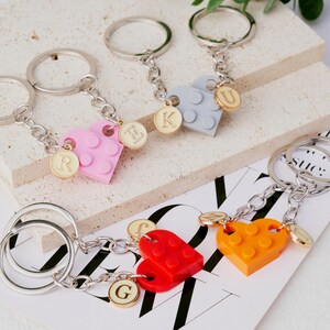 Personalized Initial Heart Keychain Set,initials Matching Keychains for ...