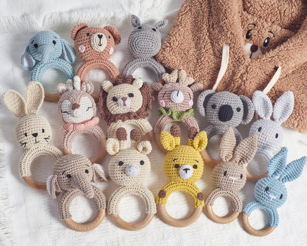 Personalized Rattle for Baby Shower, Name Engraving Baby Gift, Wooden ...
