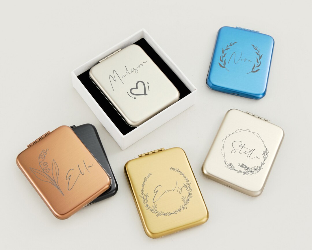 Personalized Bridesmaid Compact Mirror in Stainless Steel,customized ...