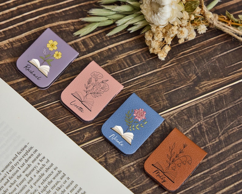 Custom Name Bookmark With for Bridesmaid, Leather Bookmark,personalized ...