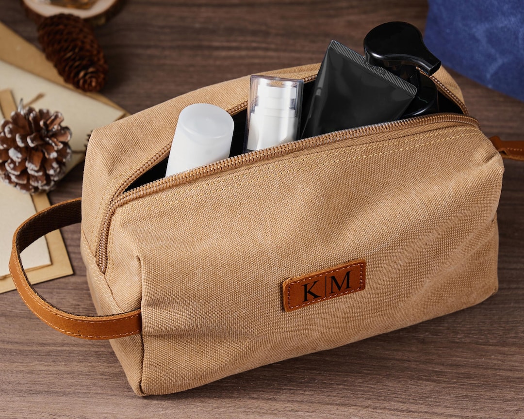Personalized Canvas Mens Toiletry Bag,custom Wash Bag for Groomsmen ...