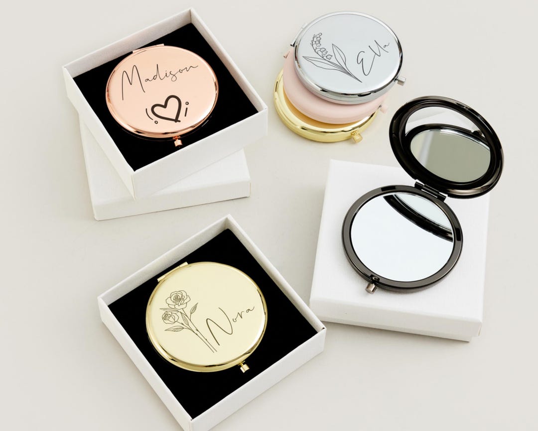 Personalized Compact Mirror for Wedding Gift,custom Pocket Mirror for ...