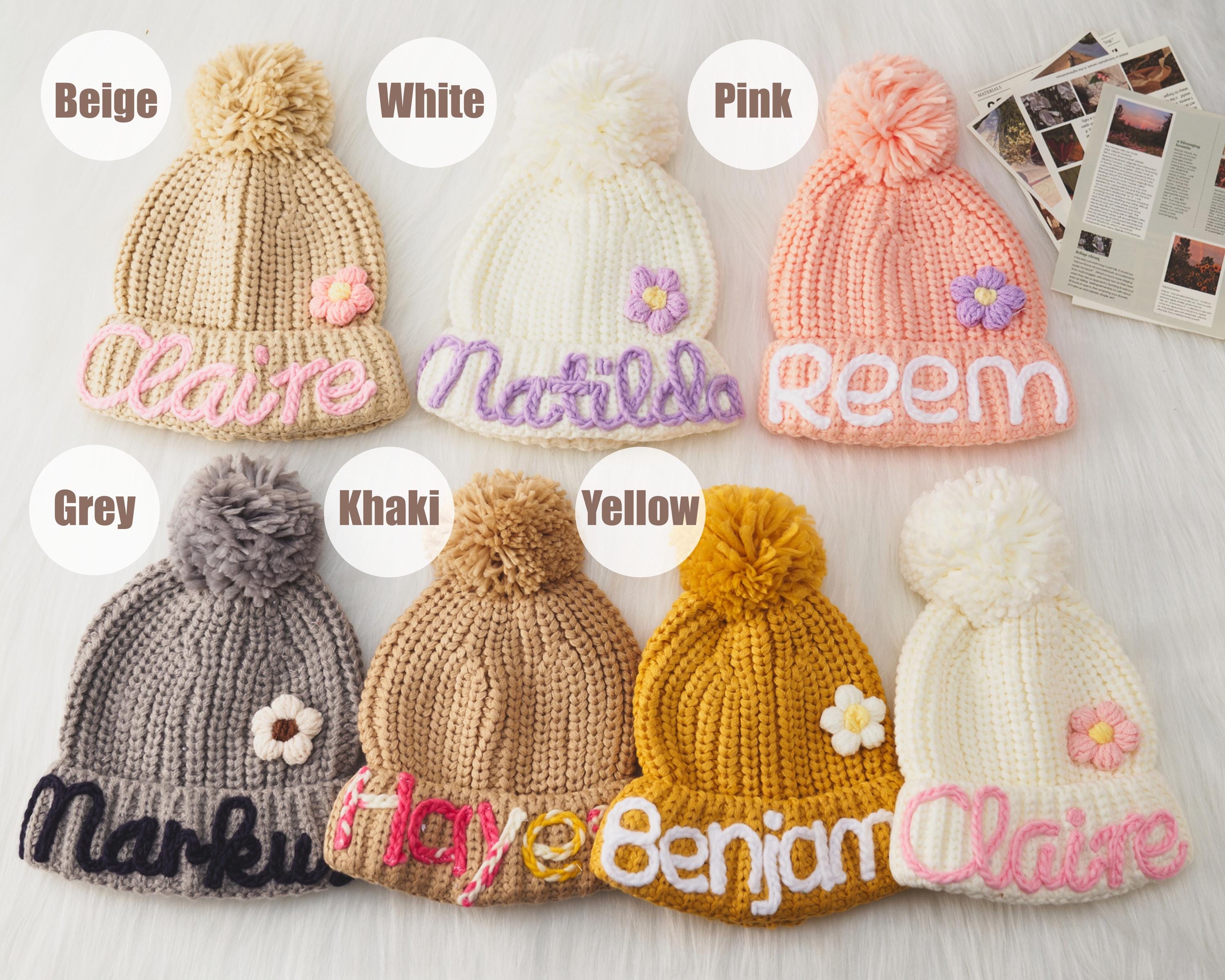 Personalized Children Beanie for Toddler Gift,handmade Embroidered ...