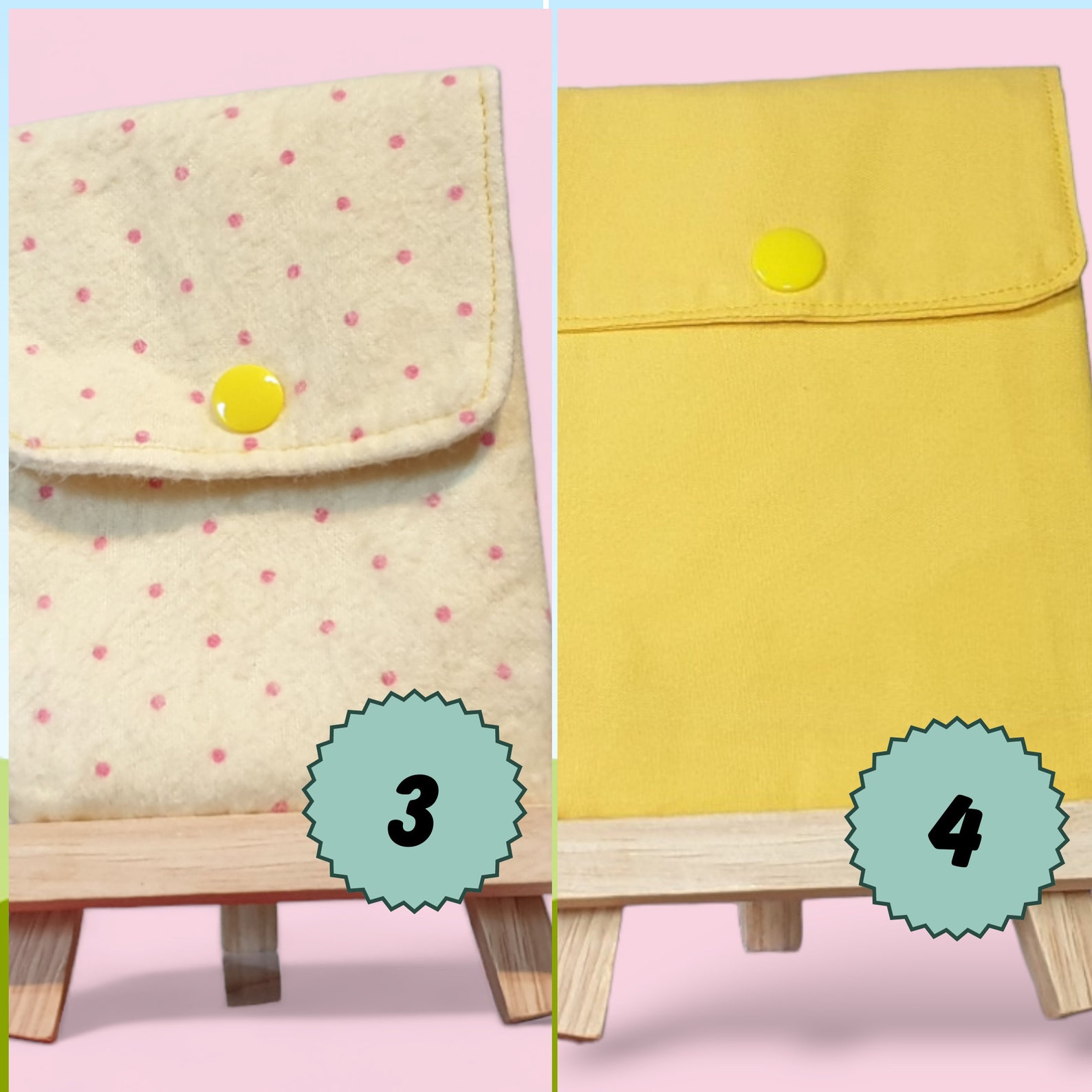 Handmade Cute Passport Size Holder Bag Organisation Snap Button Travel ...