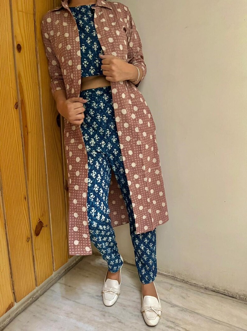 Beautiful Crop Top Long Shrug Pant& Ethnic Party Wear 3 - Etsy