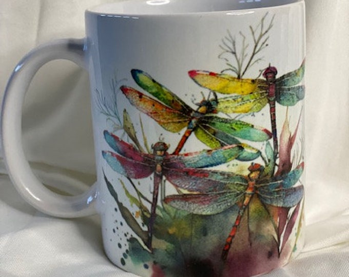 Gorgeous Watercolor Dragonfly 11 Oz Coffee Mugs. Six Designs to Choose ...