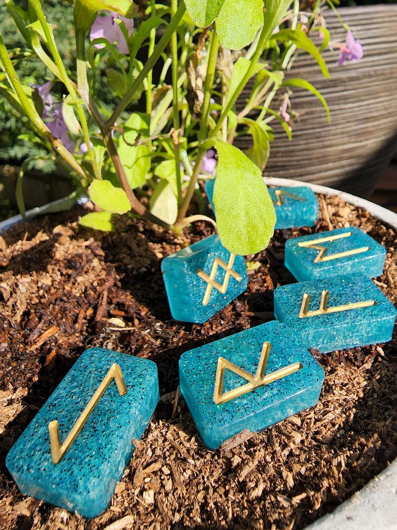 Water Element Resin Runes Set | Norse | Elemental | New Age ...