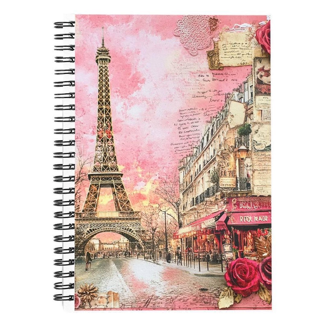 Paris Pink Spiral Notebook - Etsy