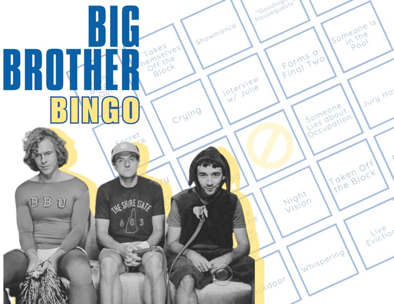 Big Brother Bingo Cards | TV Game Night | Summer | Reality TV | Expect ...