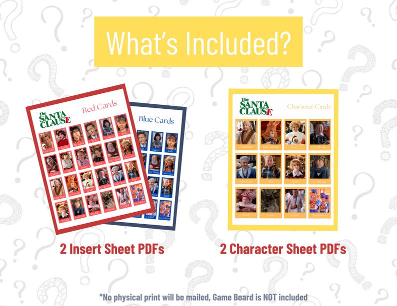The Santa Clause Guess Who Game: 24 Movie Characters (digital Download ...