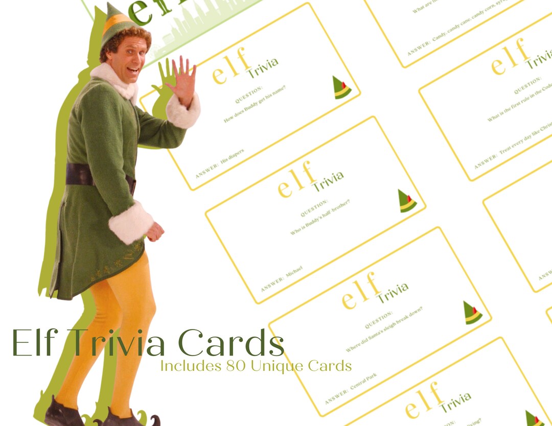 Buddy the Elf Trivia Cards: Christmas Movie Game (PDF Pattern) - Etsy