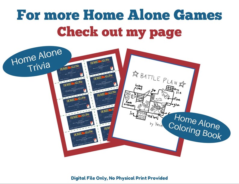 Home Alone Jr. Movie Bingo Cards | Movie Game Night | Family Fun ...