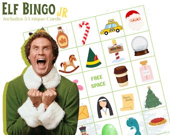 Elf Movie Bingo Game: Kids Christmas Activity (digital Download) Ages 5 ...