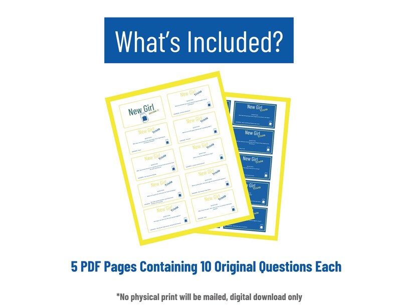 New Girl Trivia Season 2 New Girl Party Game Instant Download 50 Unique ...