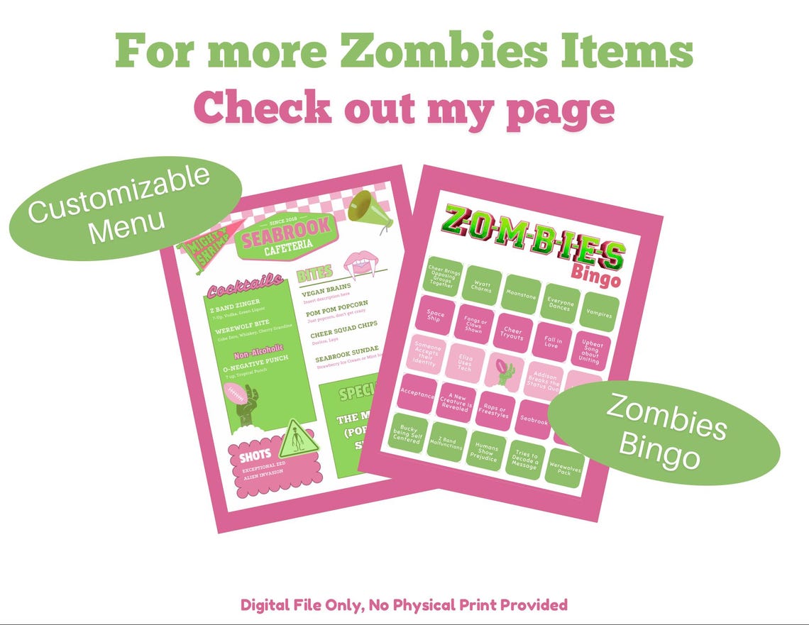 Disney Zombies Photo Booth Props | Movie Party Printables (PDF Download ...