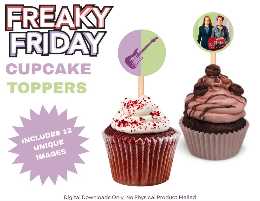 Freaky Friday Cupcake Toppers: Movie Watch Party Decorations (PDF ...