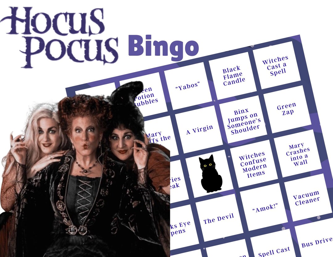 Hocus Pocus Bingo Cards | Watch Party | Halloween Movies | 6 Cards ...