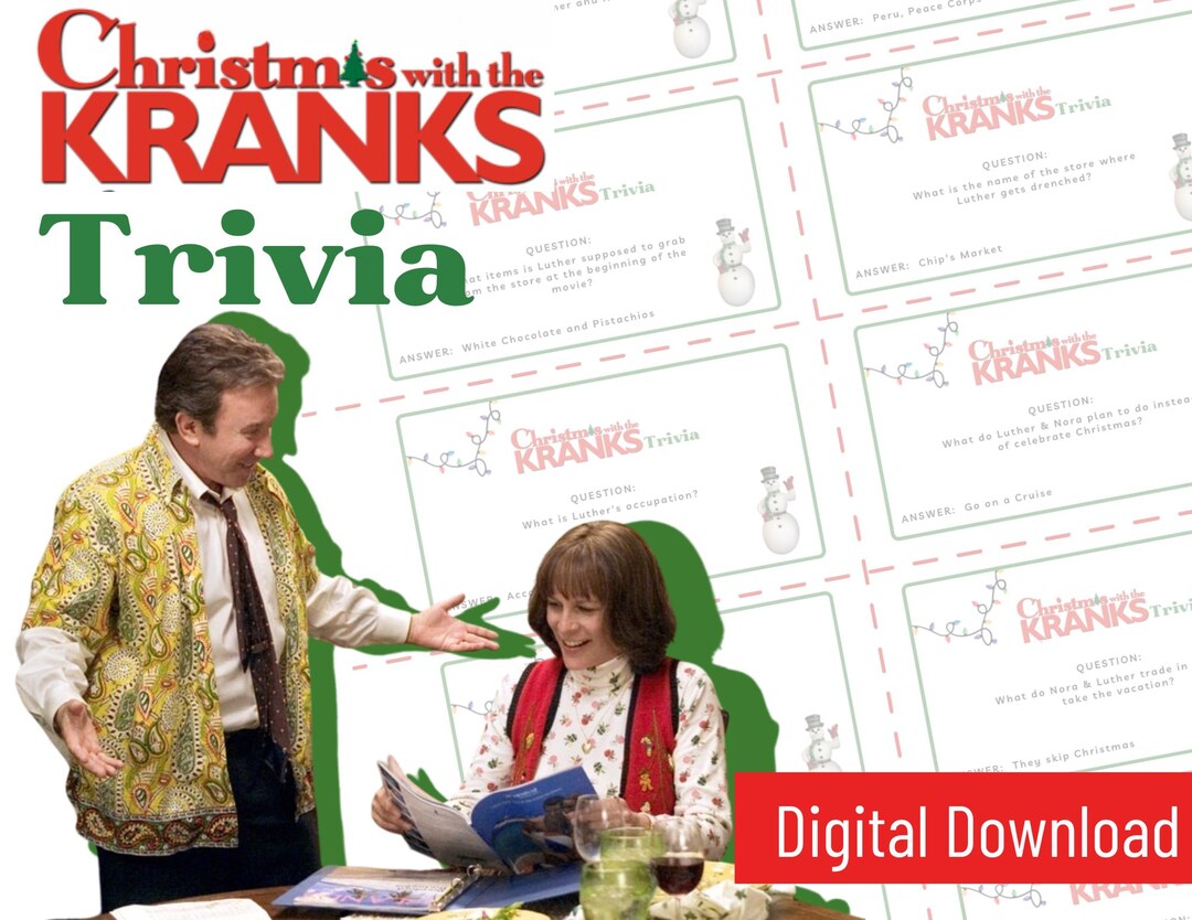 Christmas With the Kranks Trivia Cards | Movie Game Night | Family Fun ...