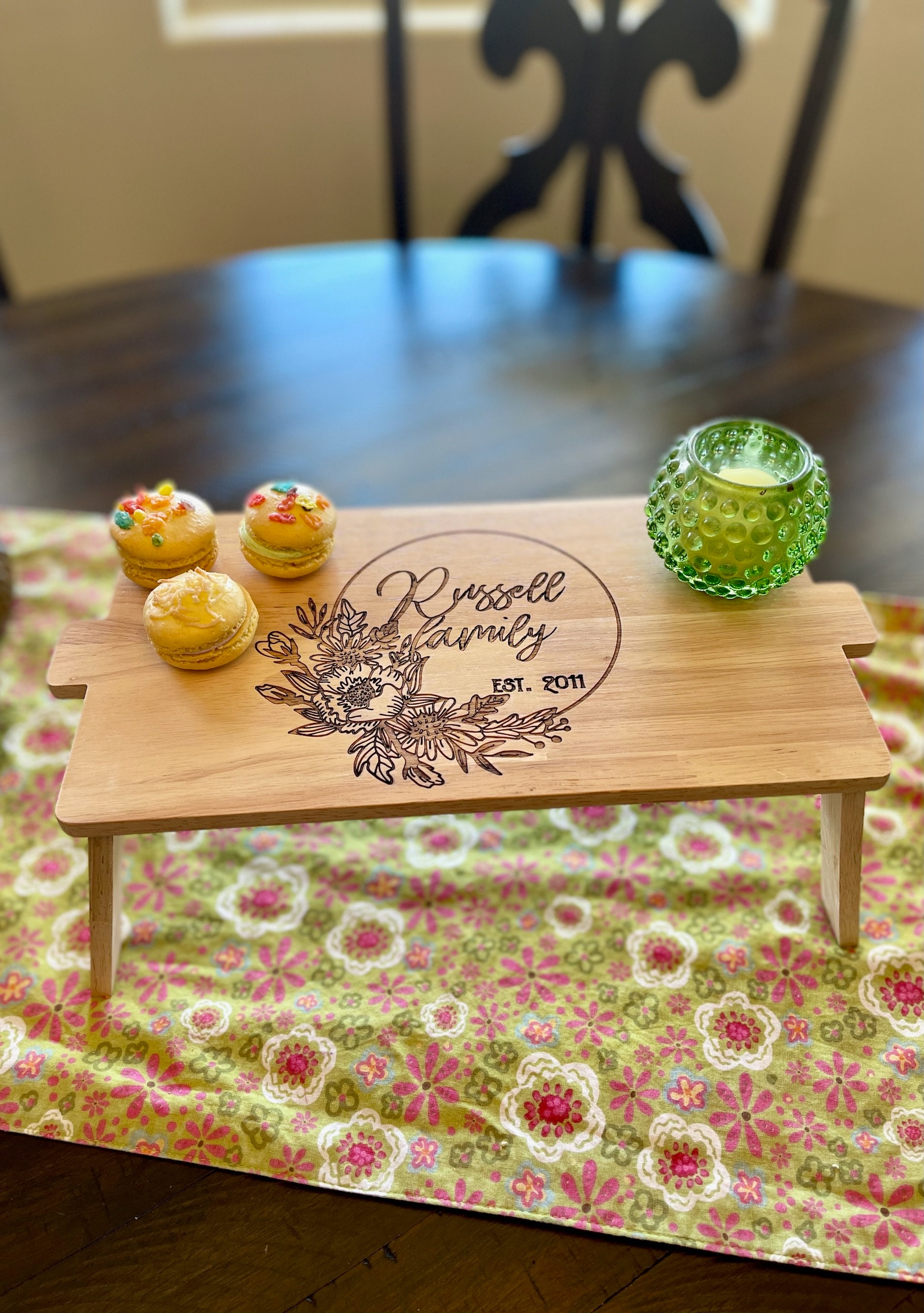 Customizable Name Wood Stand Serving Food Tray - Etsy