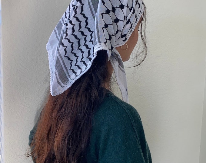 Palestinian Keffiyeh Bandanna Black and White Keffiyeh Style Bandanna ...
