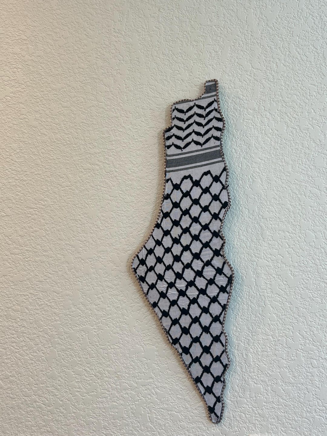 Keffiyeh Wall Hanging in Palestinian Map Shape | Palestine Map Keffiyeh ...