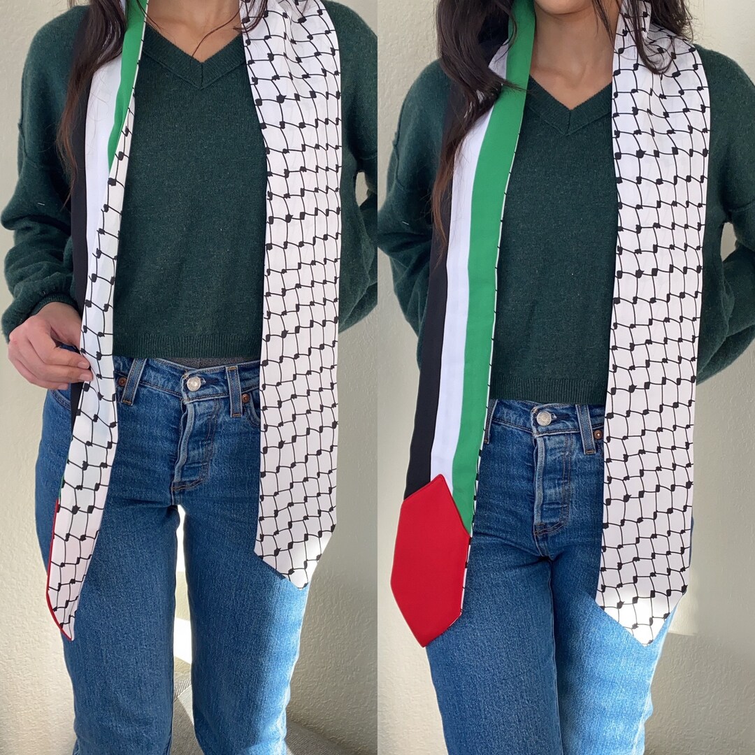 Handmade Palestine Keffiyeh Graduation Stole for High School, College ...