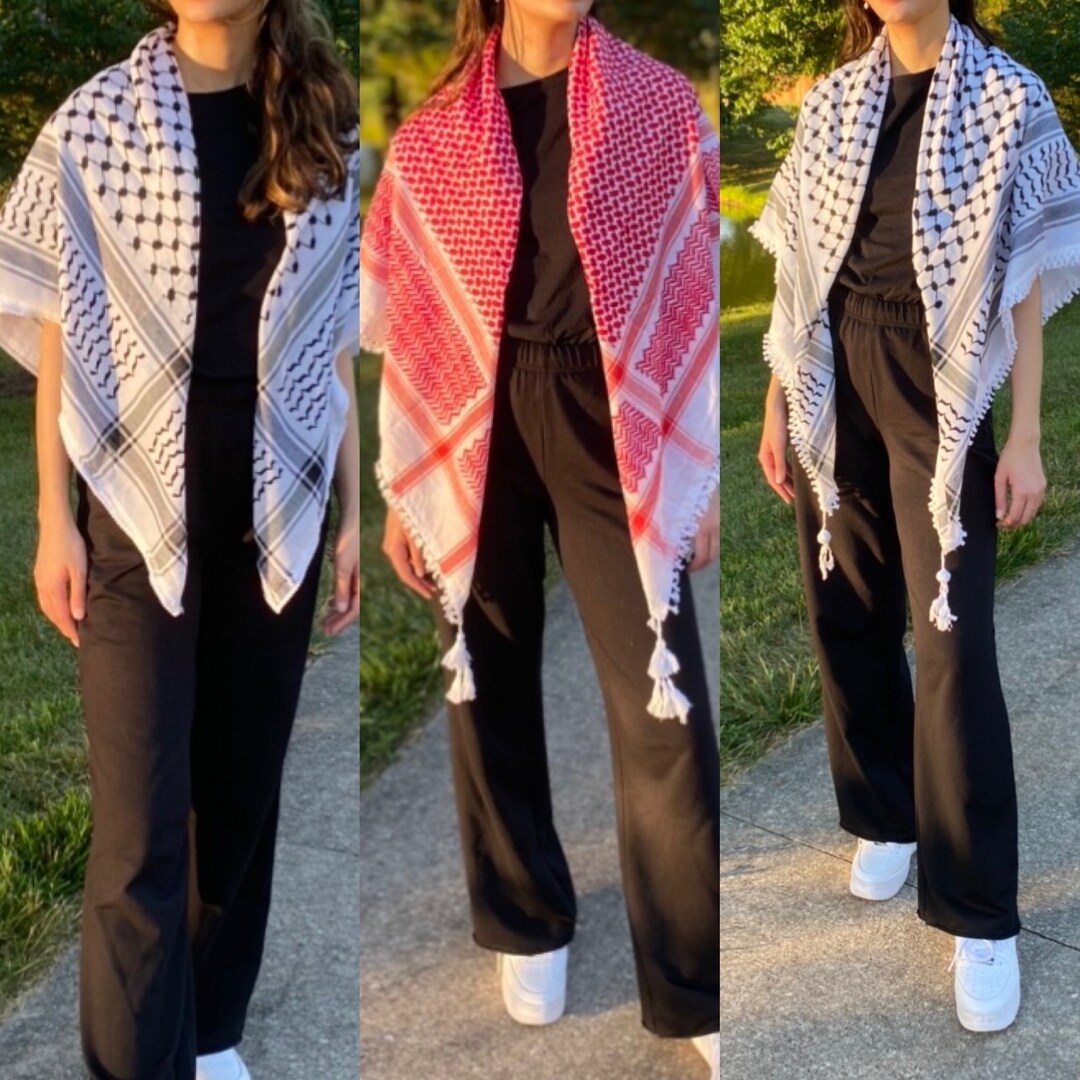 Original Palestinian Keffiyeh Jordanian Hatta Black and - Etsy