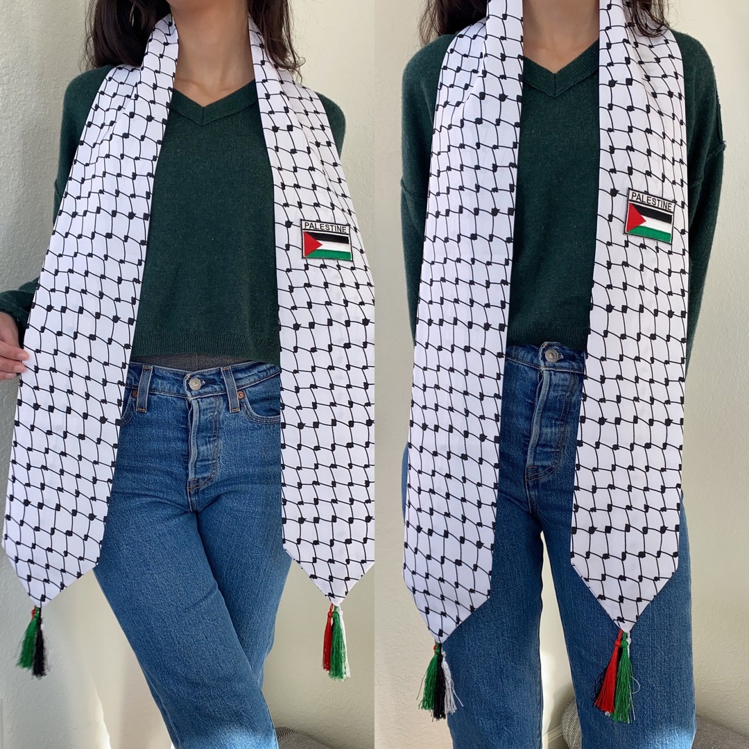 Handmade Palestine Keffiyeh Graduation Stole For High School College