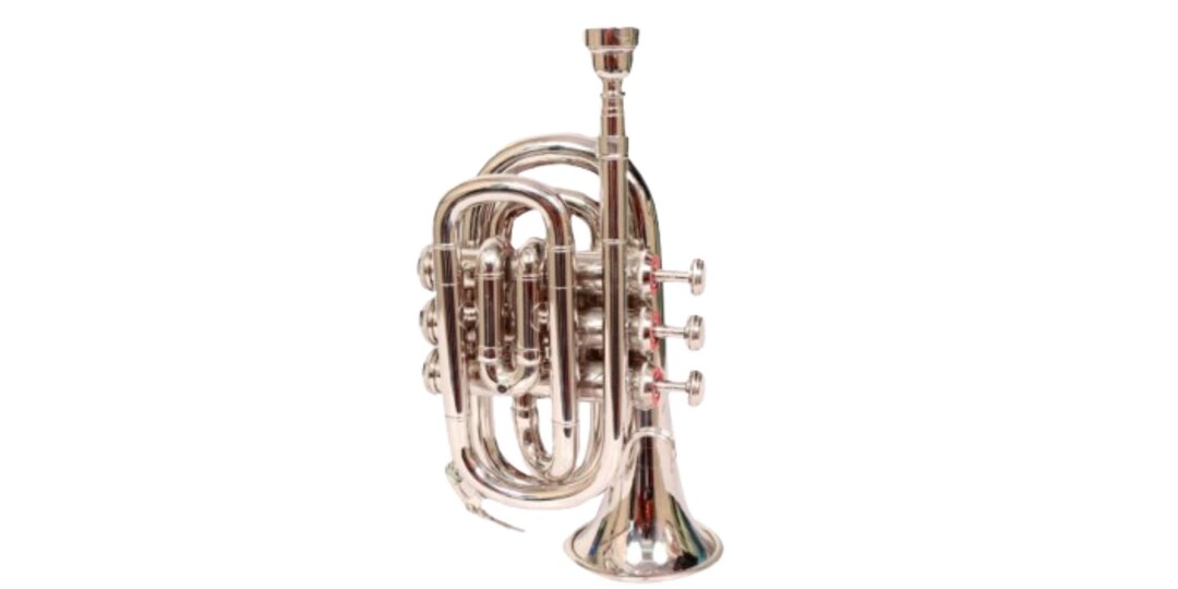 Pocket Trumpet Brass Bb Nickel Plated by Zaimahandicraft Comes With a ...