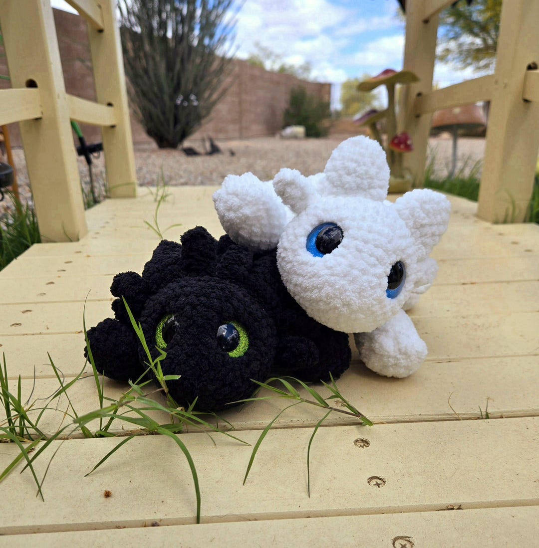 Handmade Light or Dark Loafing Dragon Crocheted Plushie - Etsy