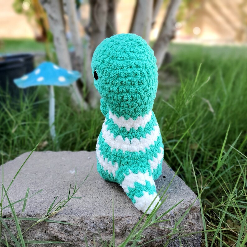 Handmade Striped T-rex Dinosaur Crocheted Plushie - Etsy