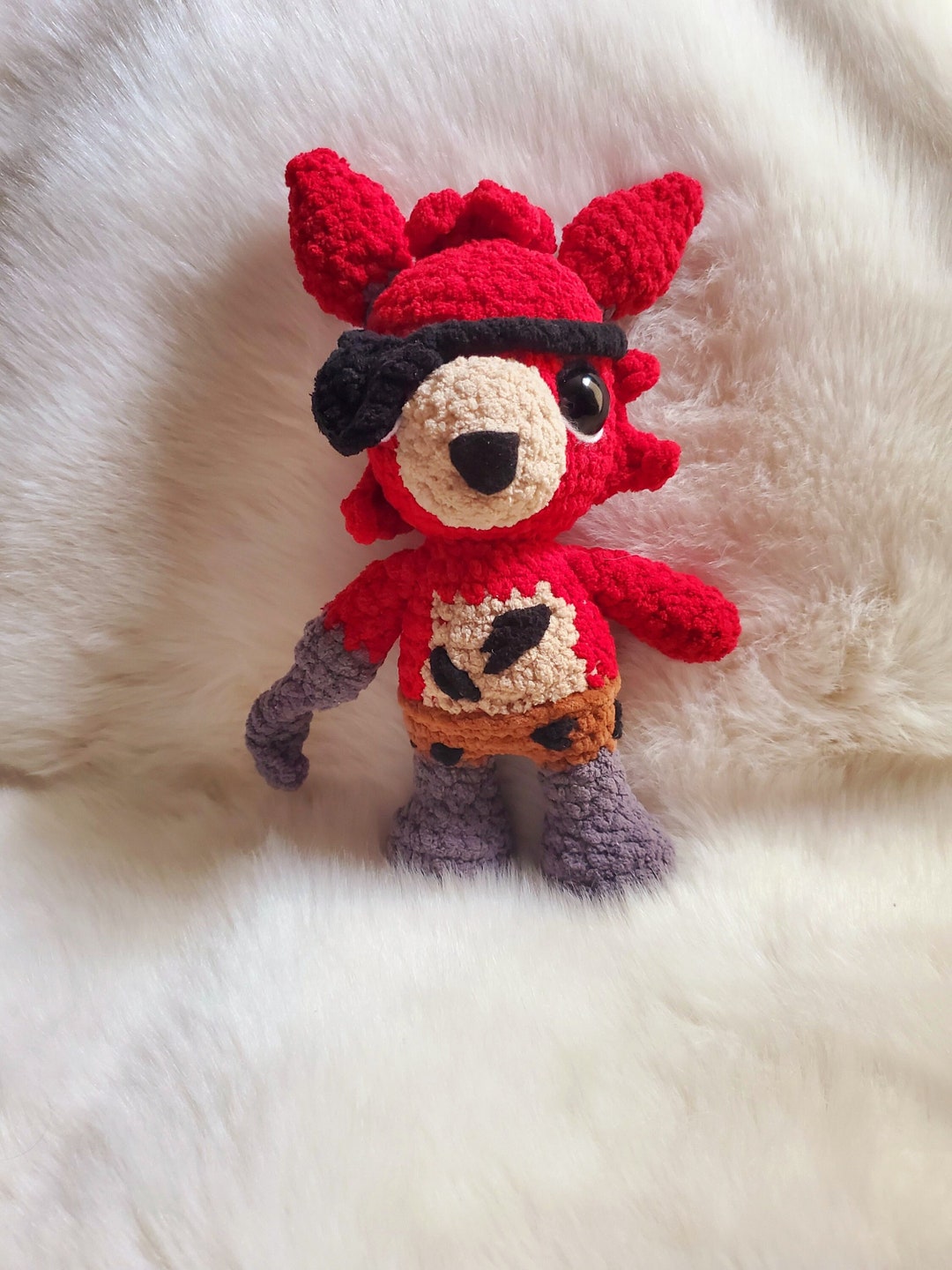 Crocheted Foxy Fnaf Plushie - Etsy