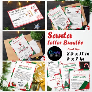 Letter From Santa Bundle, Santa Nice List Certificate, Printable Santa ...