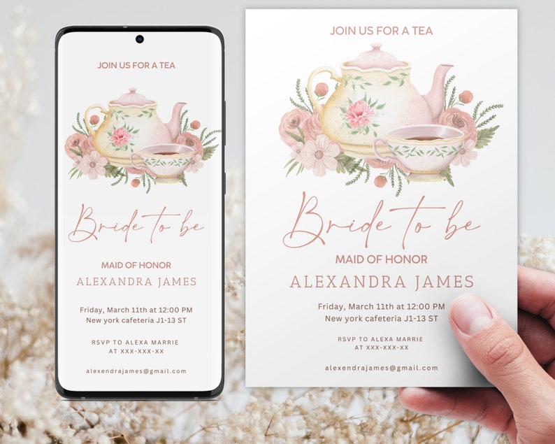 EDITABLE Tea Party Birthday Invitation English Tea Party - Etsy