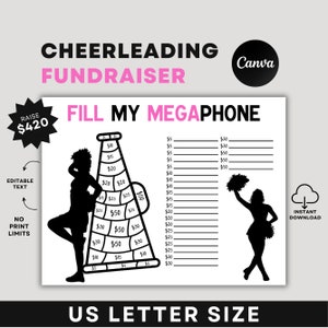 Fill My Megaphone, Editable Cheer Fundraiser Template, Cheerleading ...