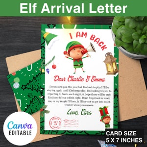 Elf Arrival Letter, Elf Arrival Letter First Time, Christmas Elf ...