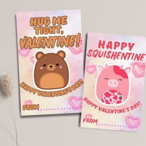 15 Squishmallow Valentine Cards, Squishmallow Party Cards for Kids ...