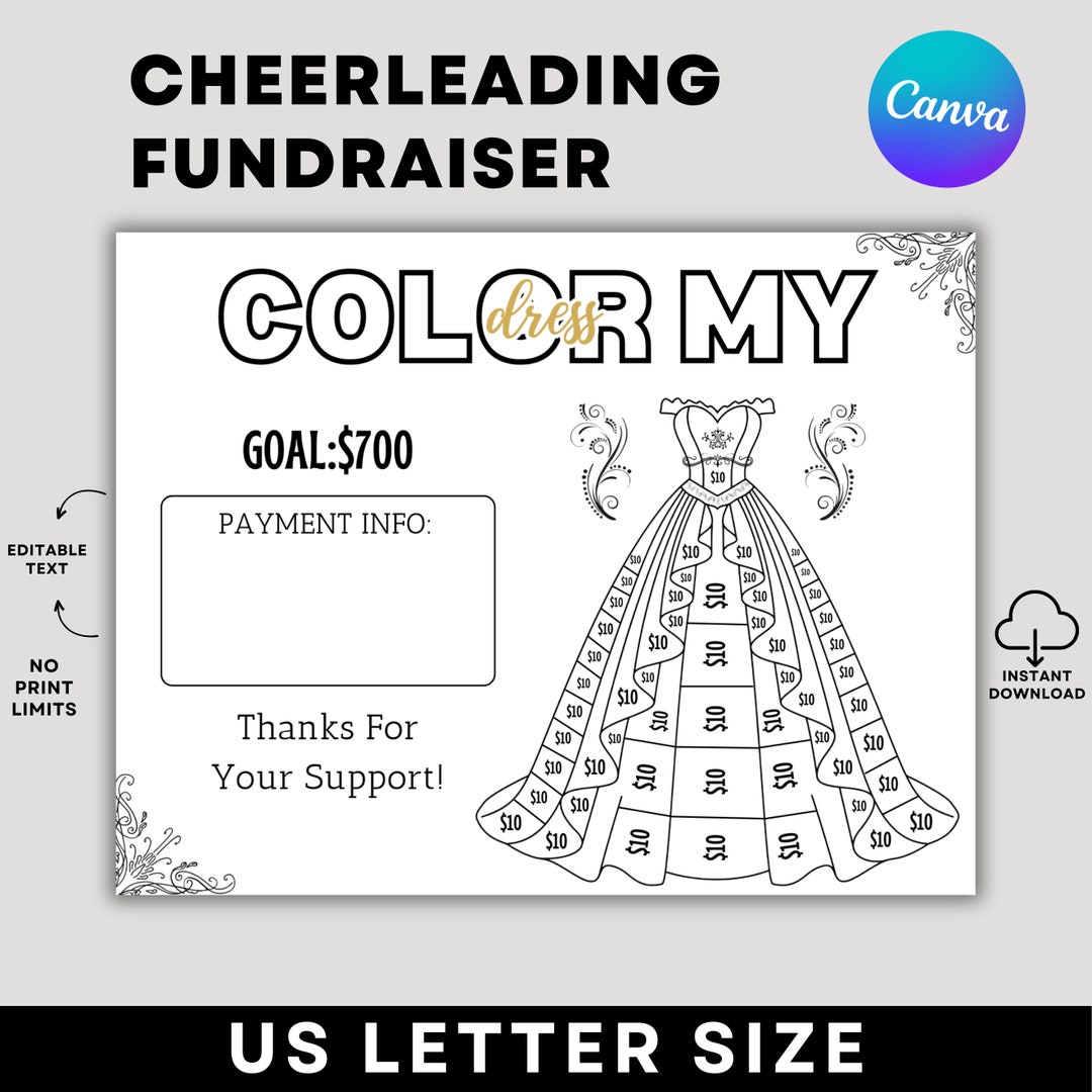 Fill My Dress Fundraiser, Color My Dress Fundraiser Template, Pay for ...