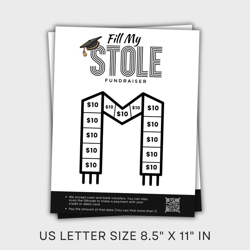 Graduation Fundraiser Template, Fill My Graduation Stole Fundraiser ...