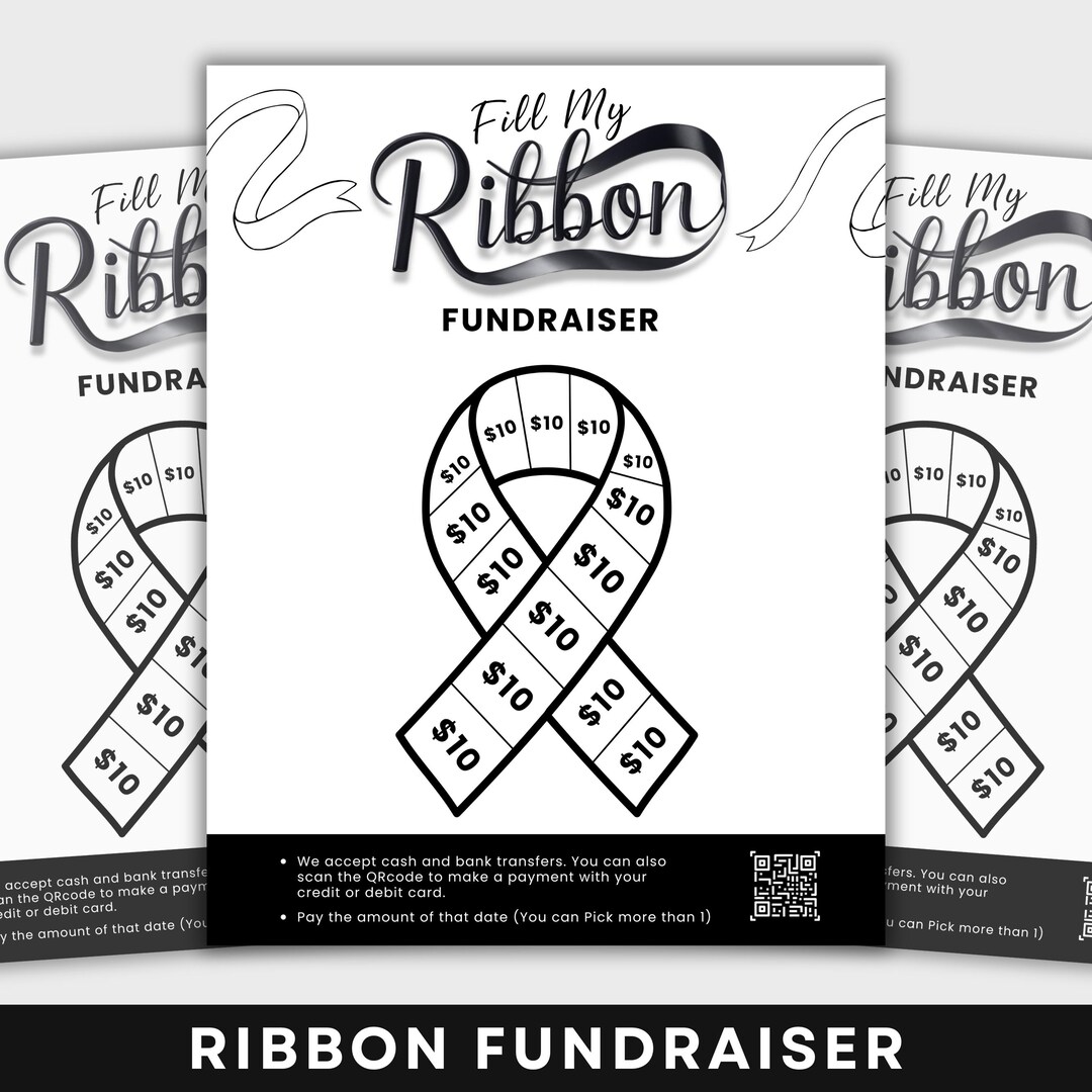 Fill My Ribbon Fundraiser Template, Cancer Fundraiser,awareness Ribbon ...